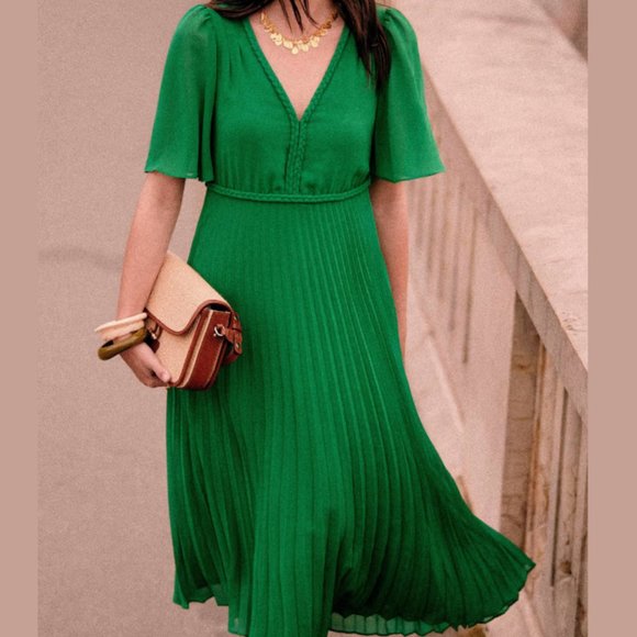 Sezane | Dresses | Sezane Florencia Dress In Green Fees Sz 4 Nwt | Poshmark
